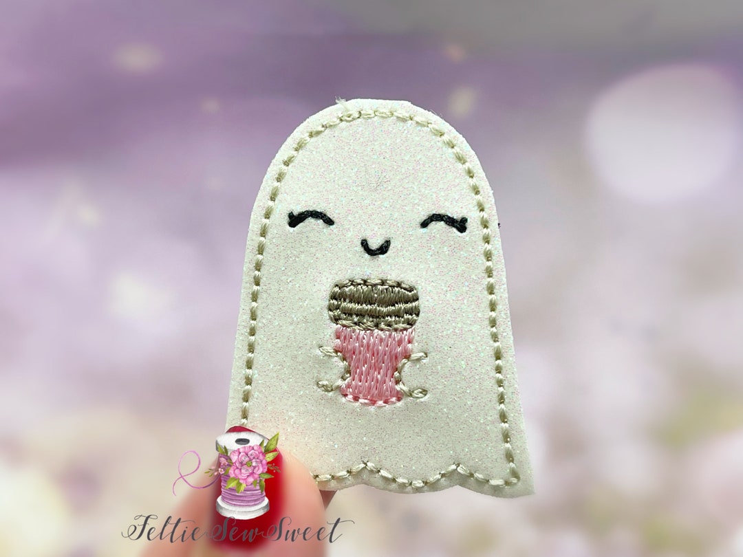 Ghost Holding Coffee Felties, Halloween Felties, Ghost Felties, Felt ...