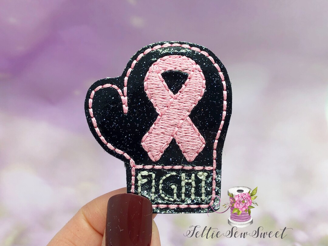 Cancer Awareness Boxing Gloves Feltie, Cancer Awareness Feltie, Set of ...