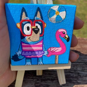 Bluey/ Bluey Fan Art/ Bluey Summertime/ Bluey Mini Canvas/ Bluey Tiny ...