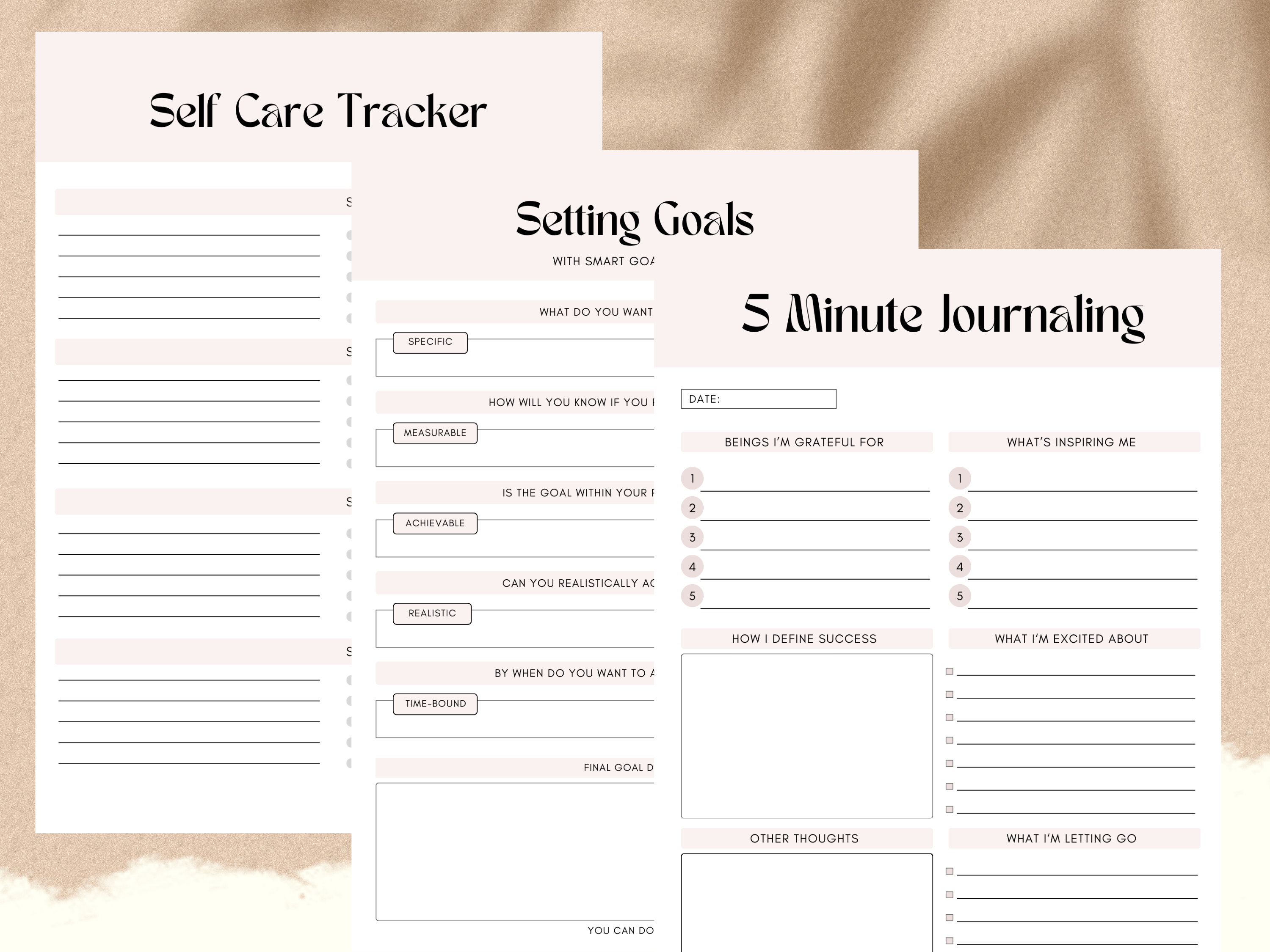 Self Care Journal & Tracking - Mental Health Tracking, Self Care, Habit ...