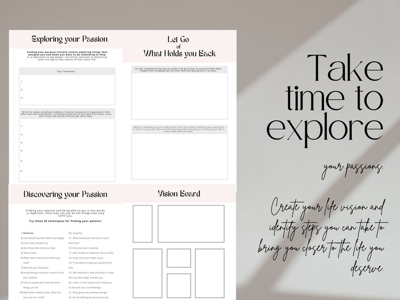 Find Your Passions Journal - Passion, Vision Board, Mission, Dreaming ...