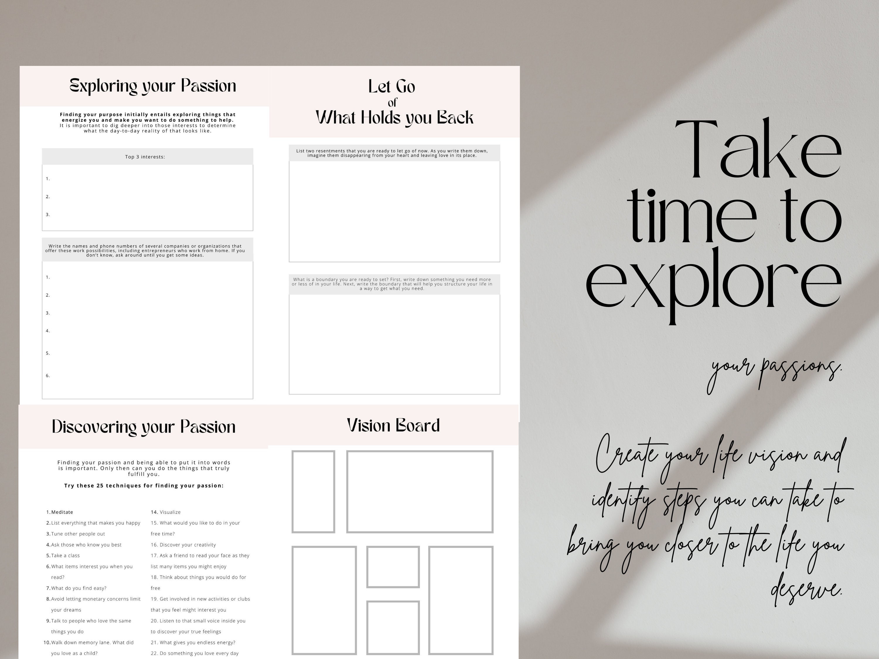 Find Your Passions Journal - Passion, Vision Board, Mission, Dreaming ...