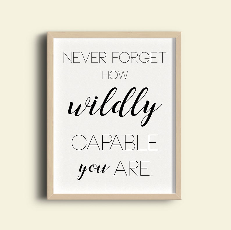Never Forget How Wildly Capable You Are || Printable Art, Download ...
