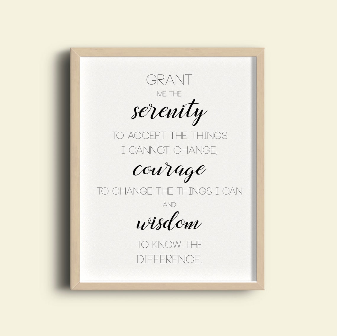 Serenity Prayer V2 || Printable Art, Download, Meditation, Mantra ...