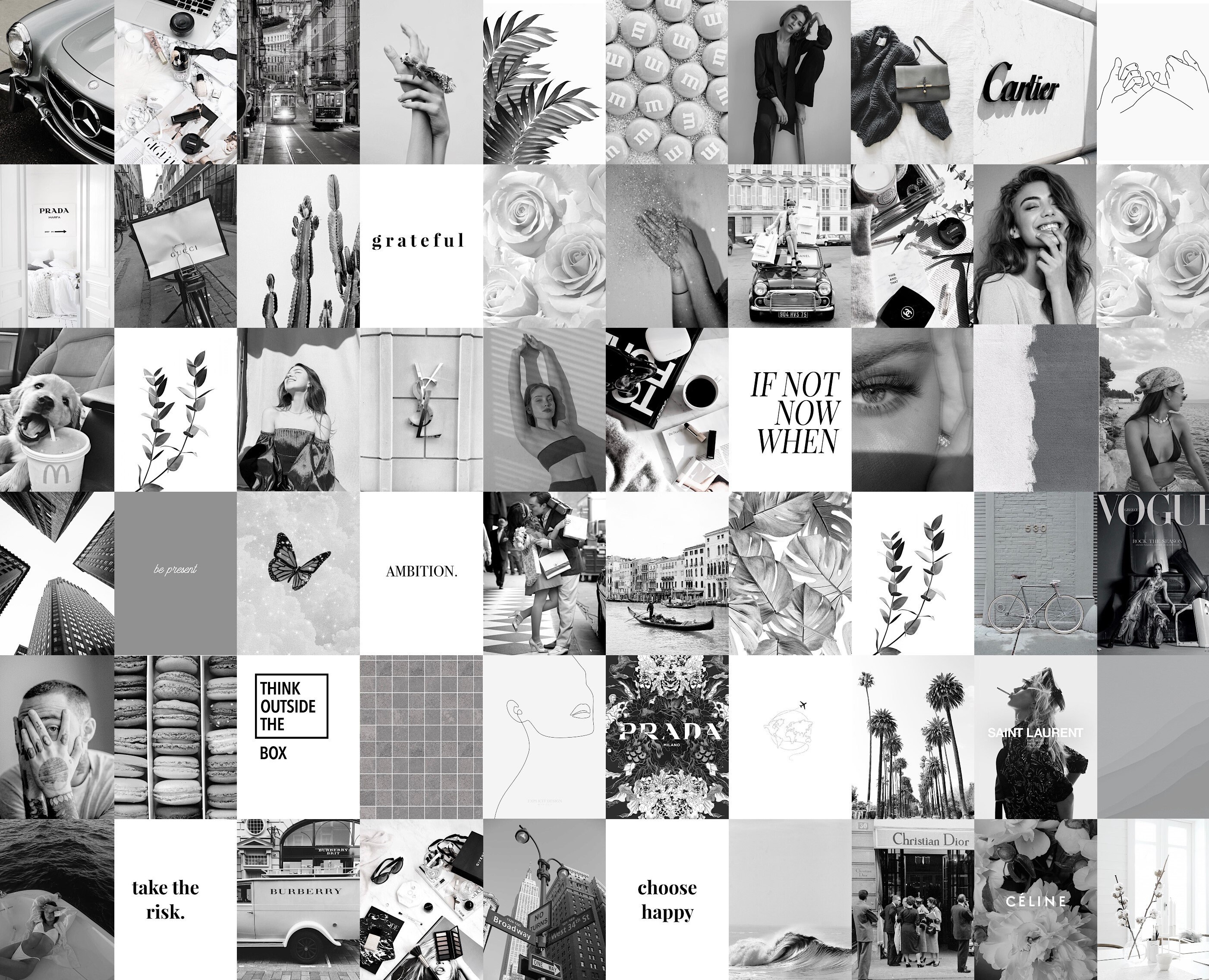 Foto Wandcollage Kit Black And White Aesthetic 2 Set Von 70 Etsy