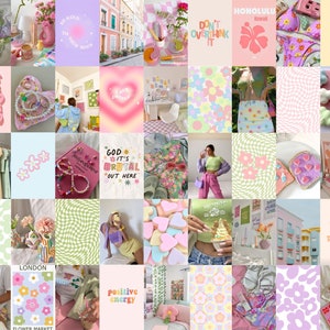 Photo Wall Collage Kit | Danish Pastel Pink Aesthetic (set of 74 Photos ...