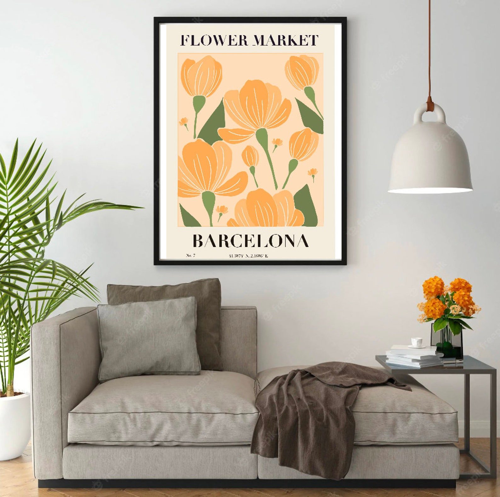 Flower Market Print Gallery Wall Spain Barcelona, Botanical Floral ...