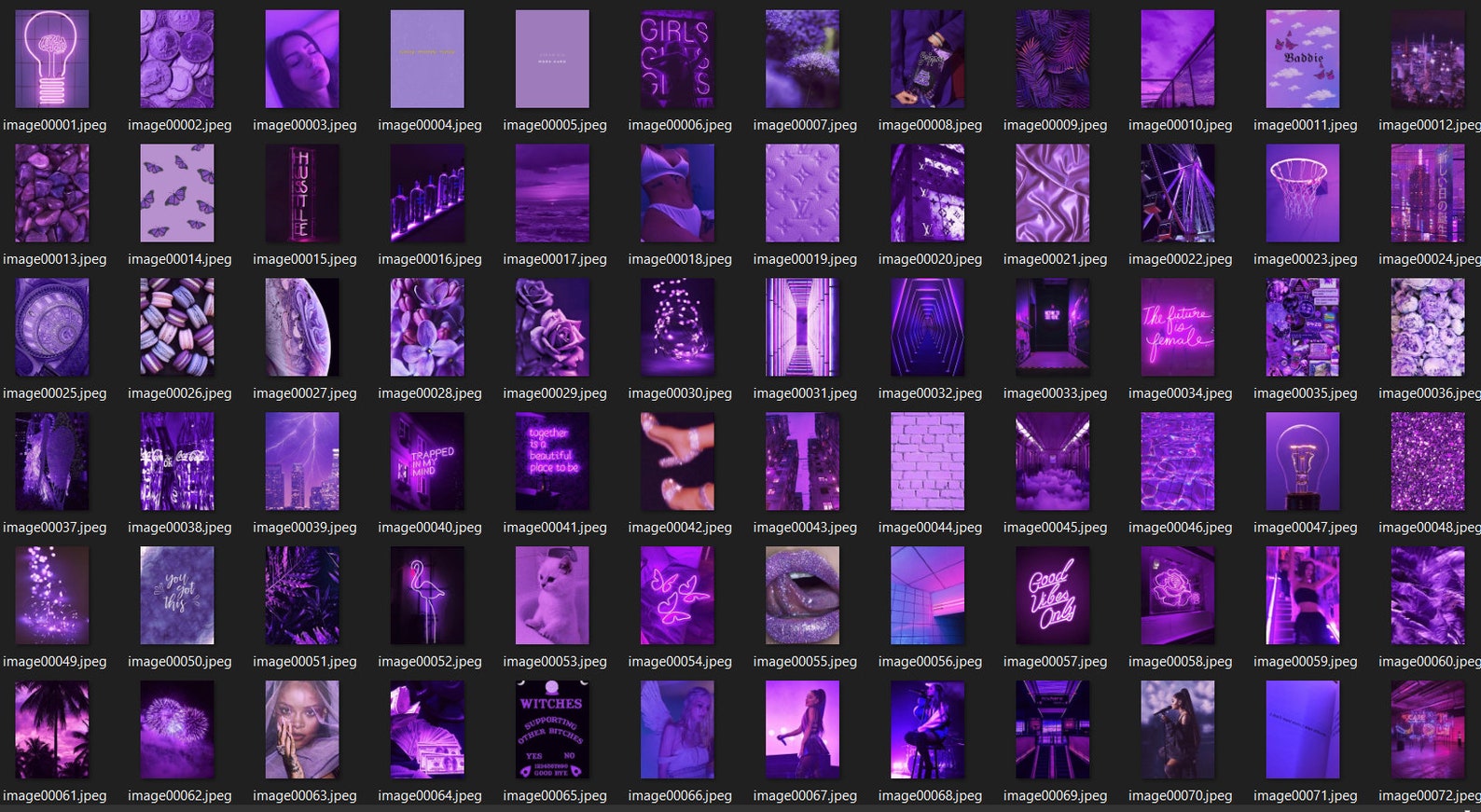 Photo Wall Collage Kit | Boujee Purple Baddie Aesthetic (set of 70 ...