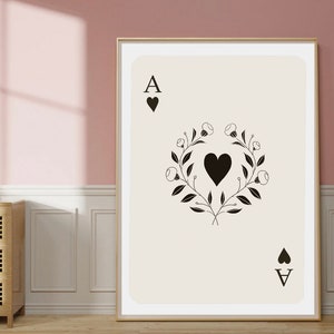 Trendy Retro Ace Print Set of 3 | Aesthetic Wall Decor Black Playing ...