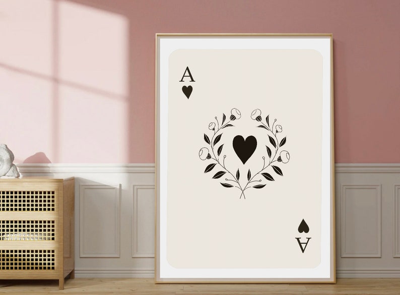 Trendy Retro Ace Print Set of 3 | Aesthetic Wall Decor Black Playing ...