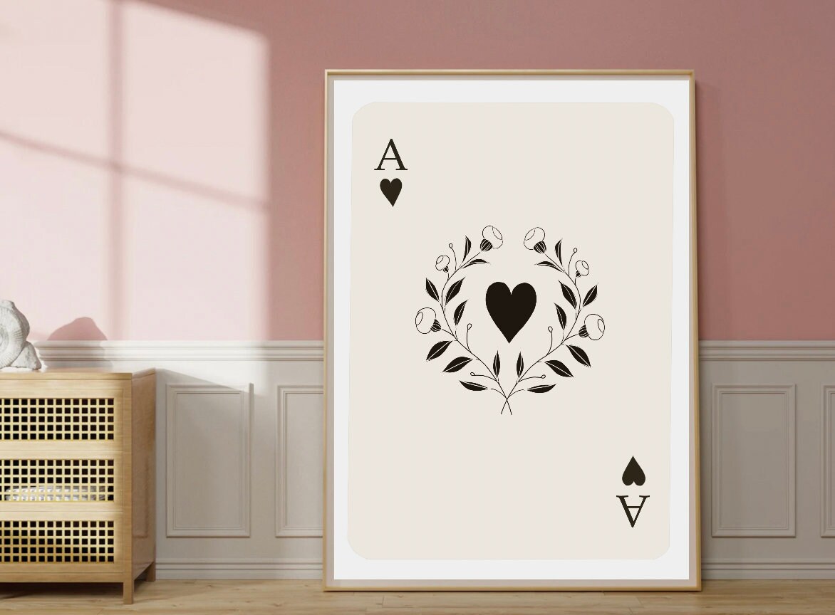 Trendy Retro Ace Print Set of 3 | Aesthetic Wall Decor Black Playing ...