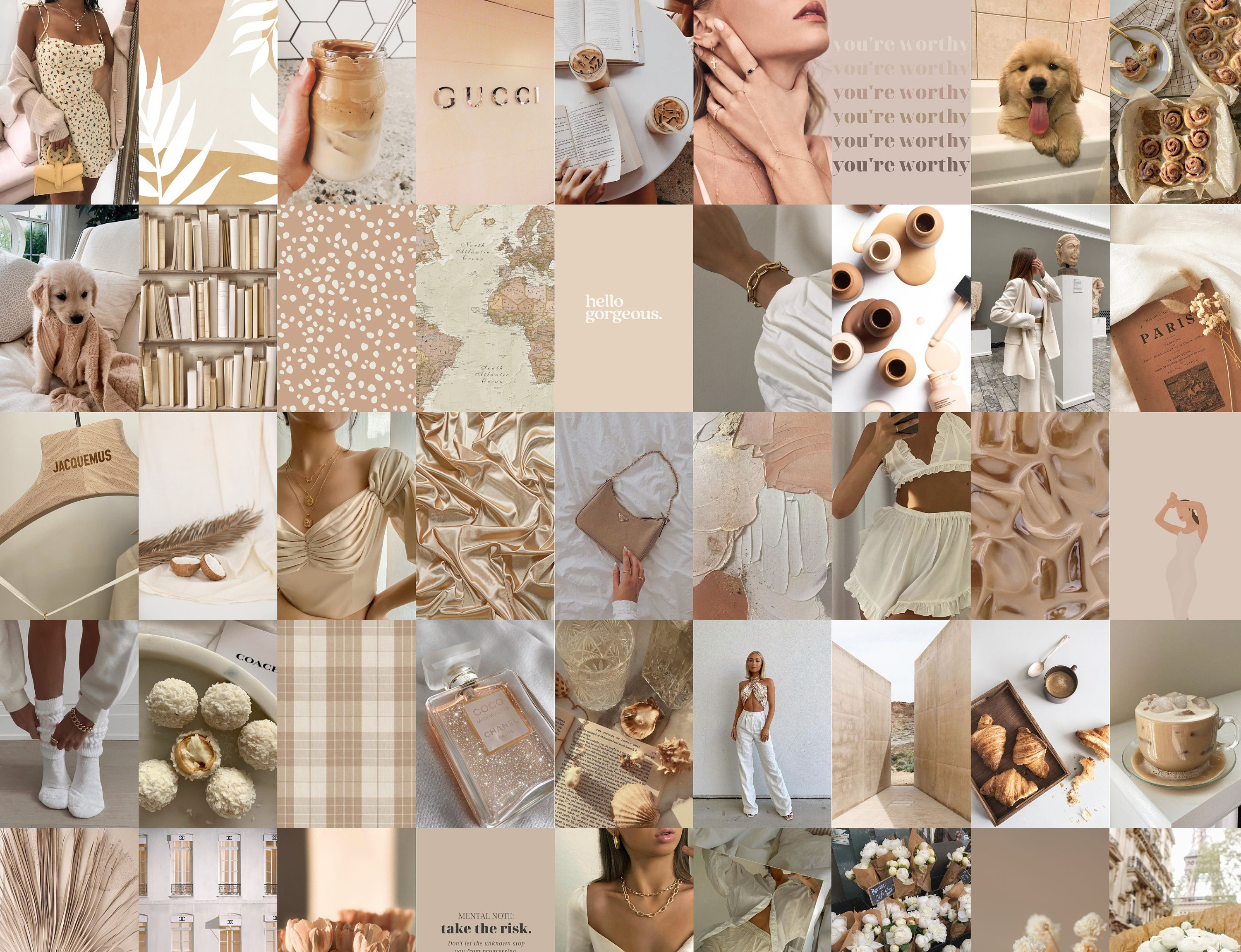 Photo Wall Collage Kit Beige Coffee Aesthetic 3 set of 84 - Etsy