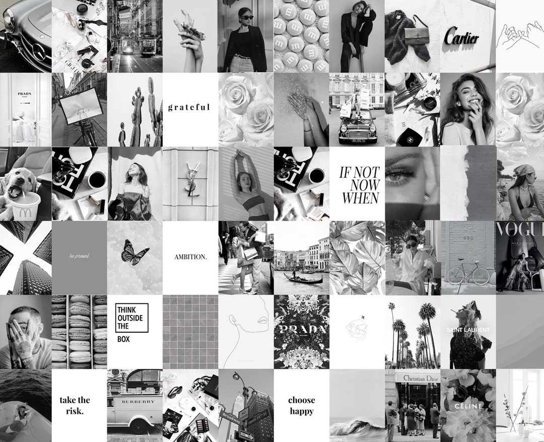 Photo Wall Collage Kit | Black and White Aesthetic 2 (set of 70 Photos ...