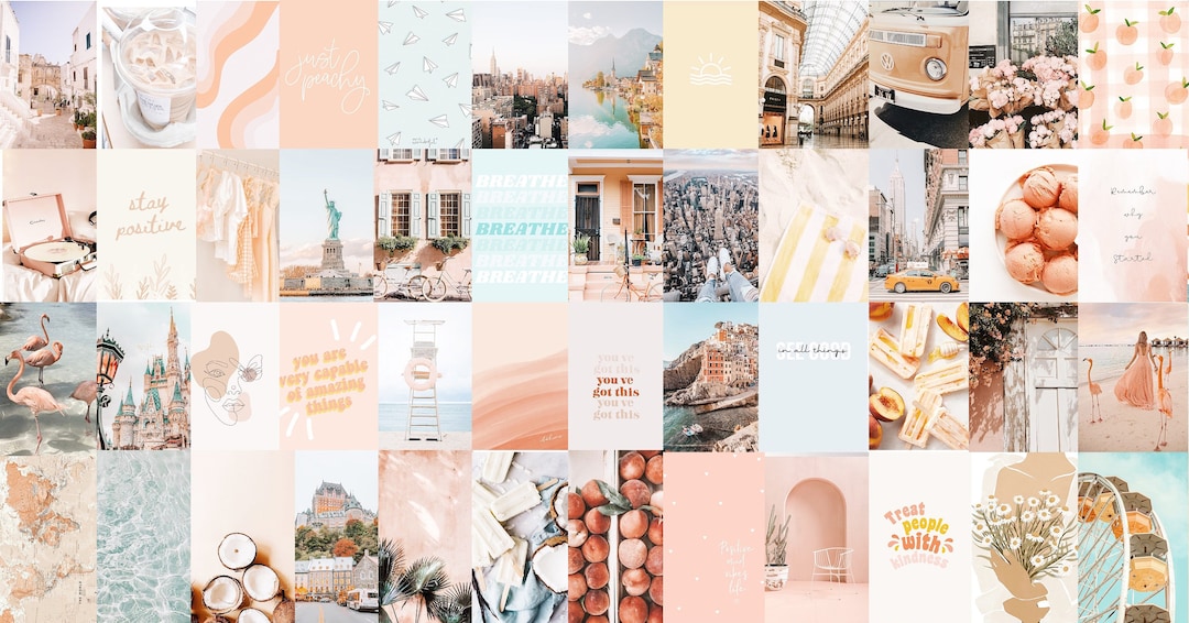 Peach & Light Blue Aesthetic (set of 70 Photos) DIGITAL Download ...