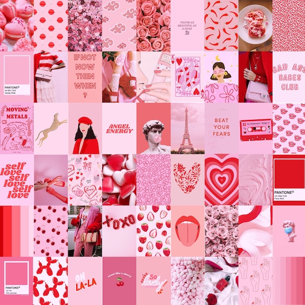 Red Wall Collage Kit - Etsy