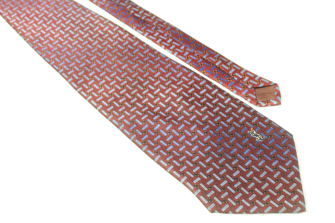Vintage Yves Saint Laurent Tie Silk Luxury Pattern Necktie Retro ...