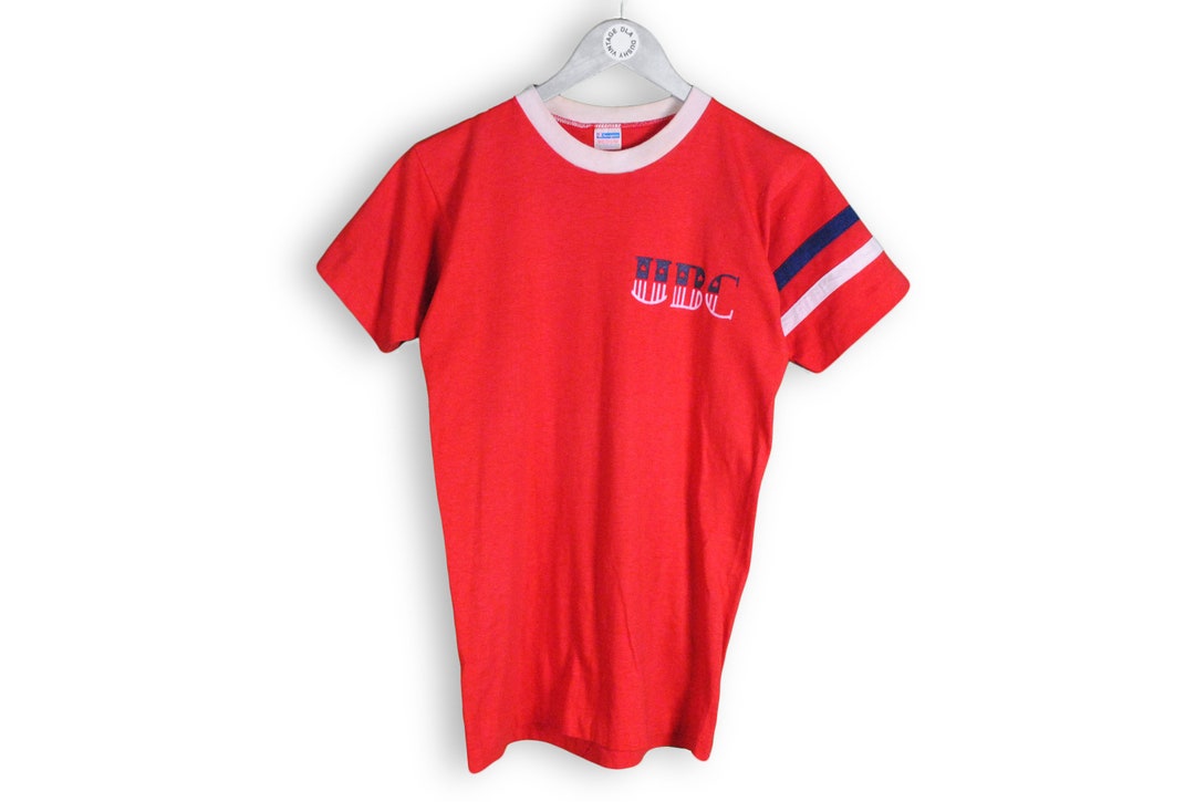 Vintage CHAMPION UBC Authentic T Shirt Light Red Small Logo Size Men's ...