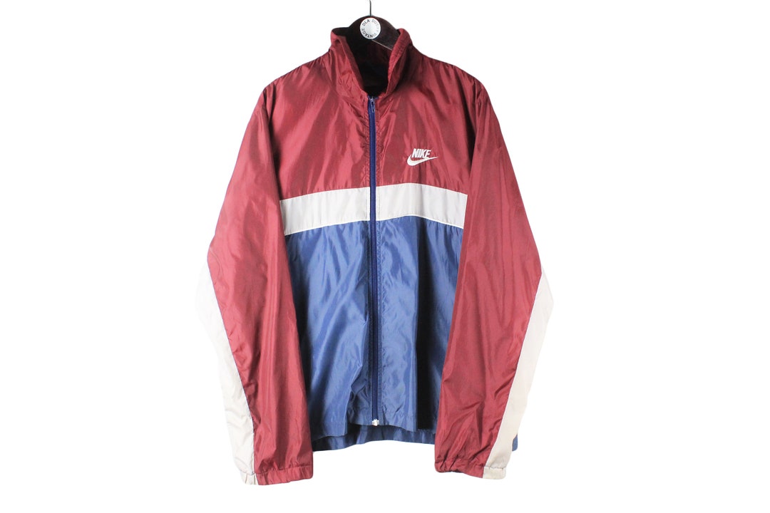 Vintage NIKE Track Jacket Authentic Size XL Blue Red Retro Sport Style ...
