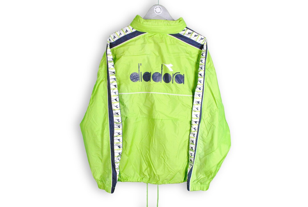 Vintage DIADORA Men's Light Wear Jacket Size M Authentic Blue Pocket ...