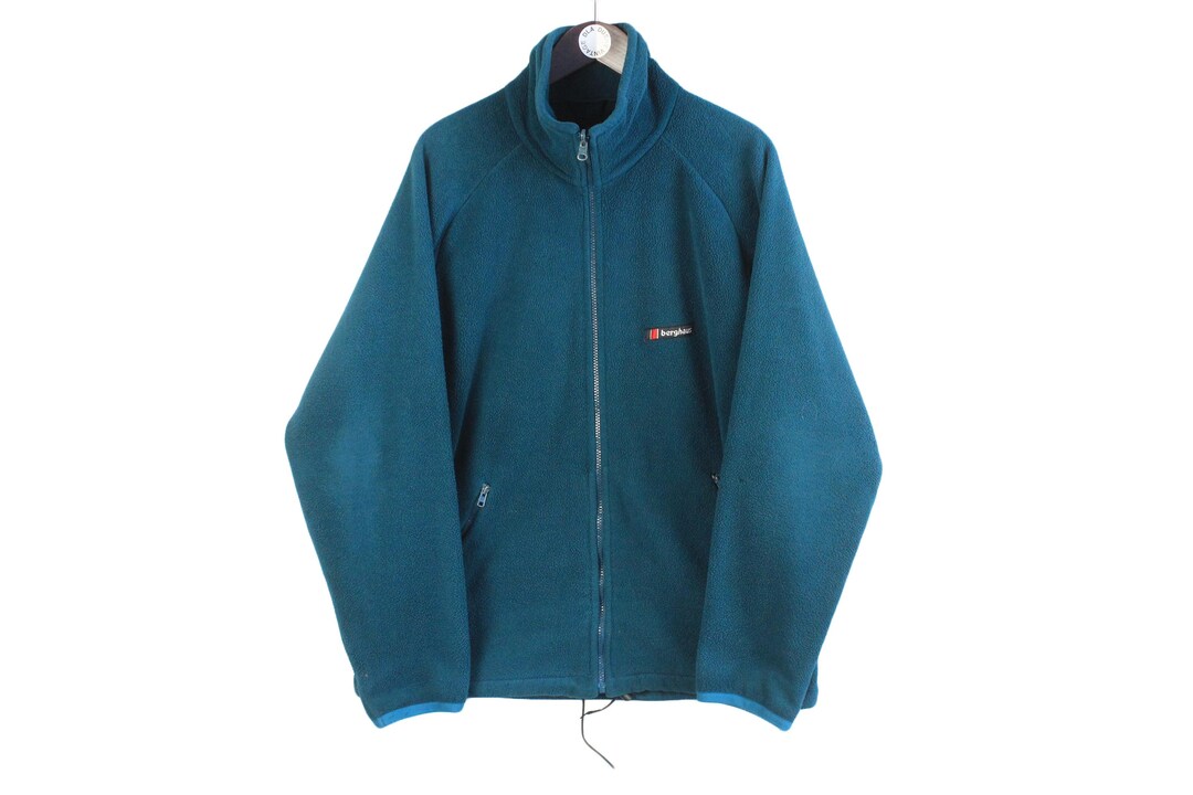 Vintage BERGHAUS FLEECE Sweater Retro Green Men's Full Zip Size XL ...