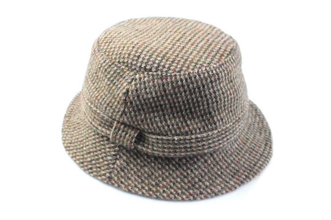 Vintage HARRIS TWEED X Fieldfare Wool Bucket Hat Authentic Style Casual ...