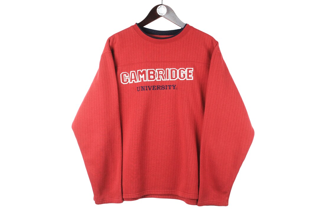 Vintage Cambridge University Sweatshirt Red Big Logo Size M Team ...