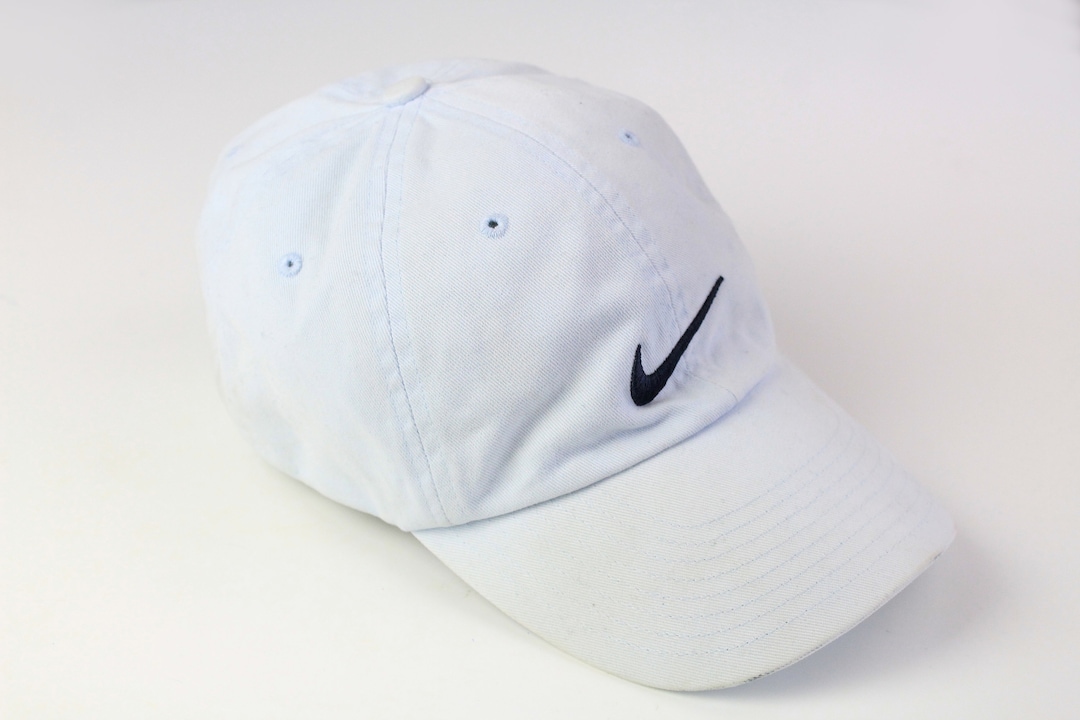 Vintage NIKE Hat Swoosh Big Logo Baseball Cap Hipster One Size Blue ...