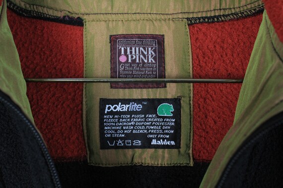 vintage THINK PINK FLEECE Full Zip Sweater men's Size… - Gem