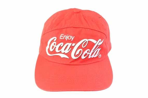 vintage COCA-COLA 5 Panel Cap red Big logo USA Style … - Gem
