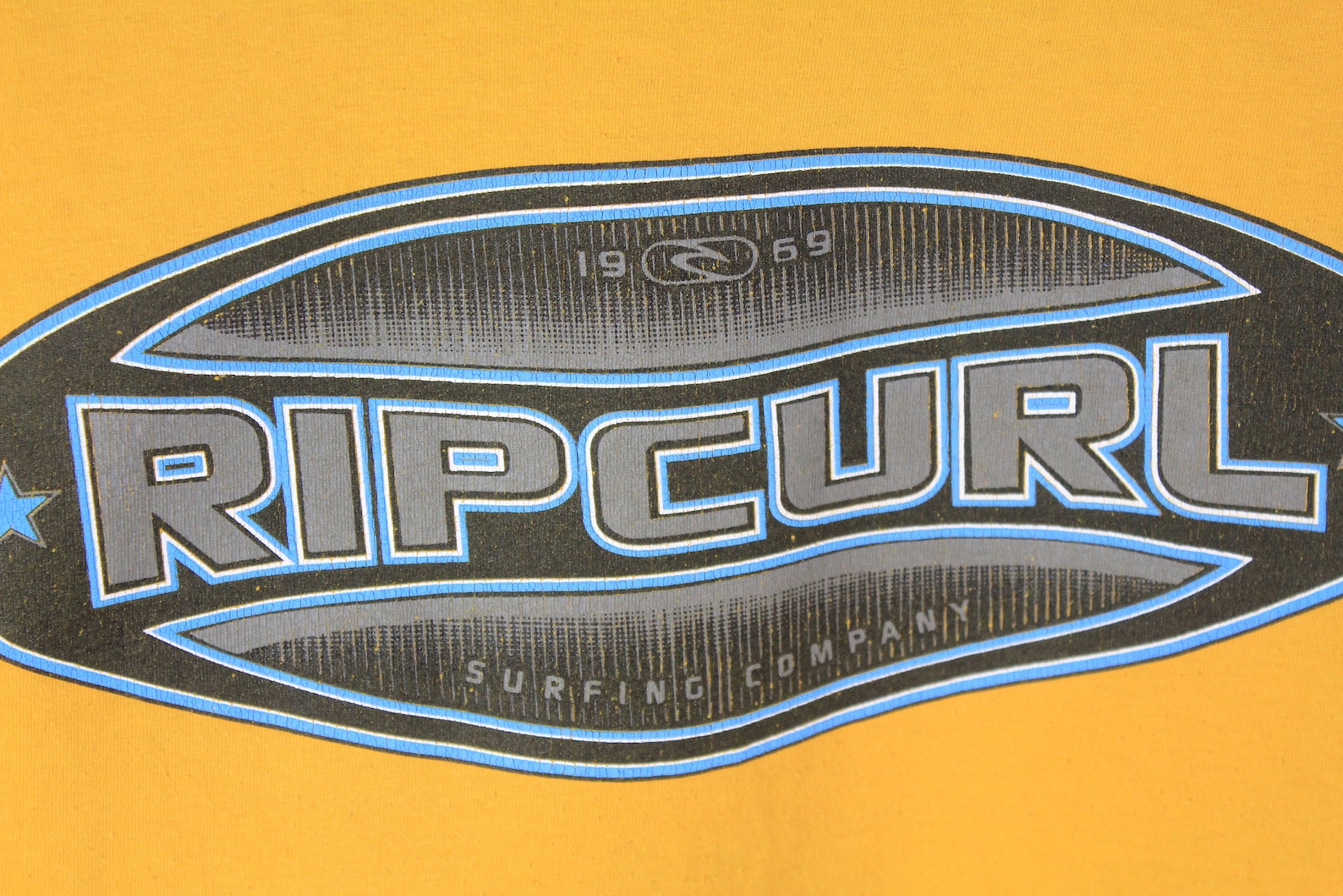 Vintage RIP CURL T-shirt Big Logo Authentic Yellow Cotton - Etsy