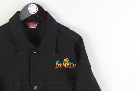 vintage BOB MARLEY 1994 Denim Jacket Rasta Style auth… - Gem