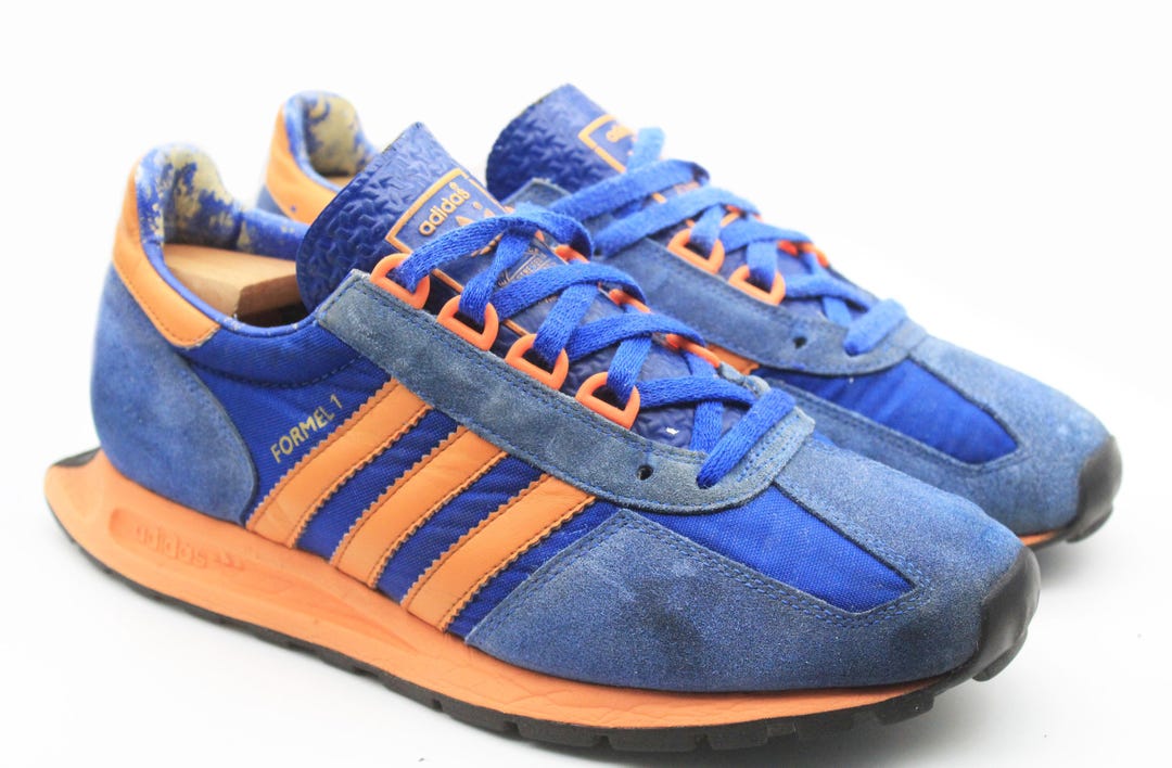 Vintage ADIDAS Formel 1 Sneakers Blue Orange Shoes Size US 9.5 ...