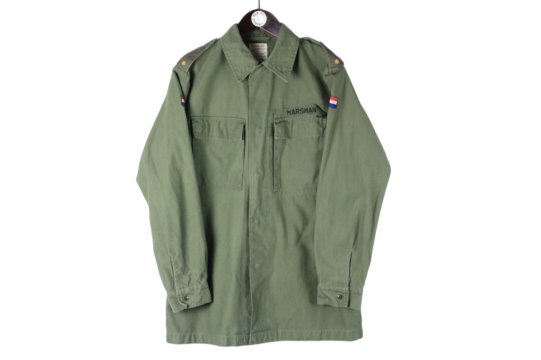 Vintage the Netherlands Military Army Shirt Dutch Holland Olive Parka ...
