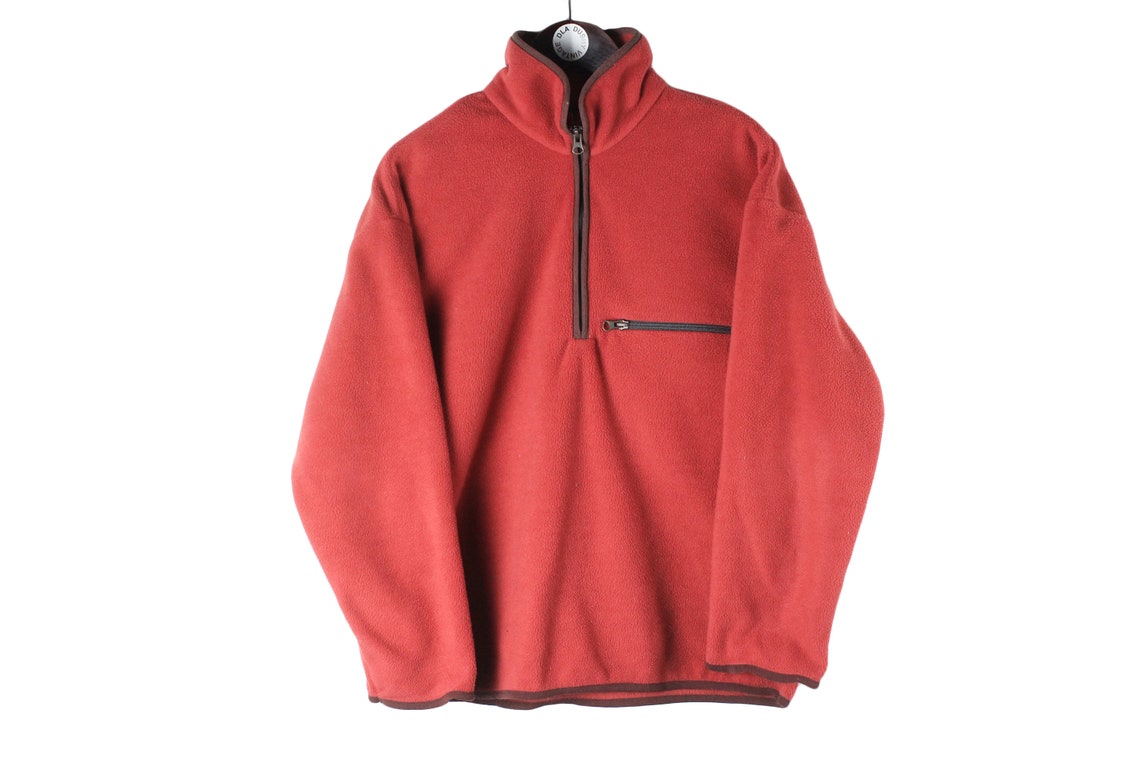 Vintage THINK PINK FLEECE Sweater Men's Size S 1/4 Zip Authentic 90s ...