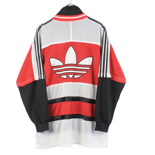 Black and Red Adidas Jacket - Etsy