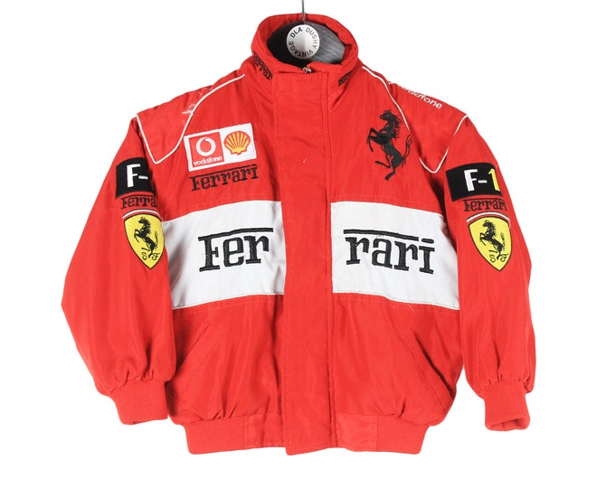 Vintage FERRARI Jacket Size Kids Small Authentic Race Team Full Zip ...