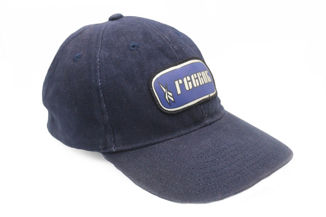 Vintage REEBOK Cap Big Logo Blue Baseball Hat Sport Headwear One Size ...