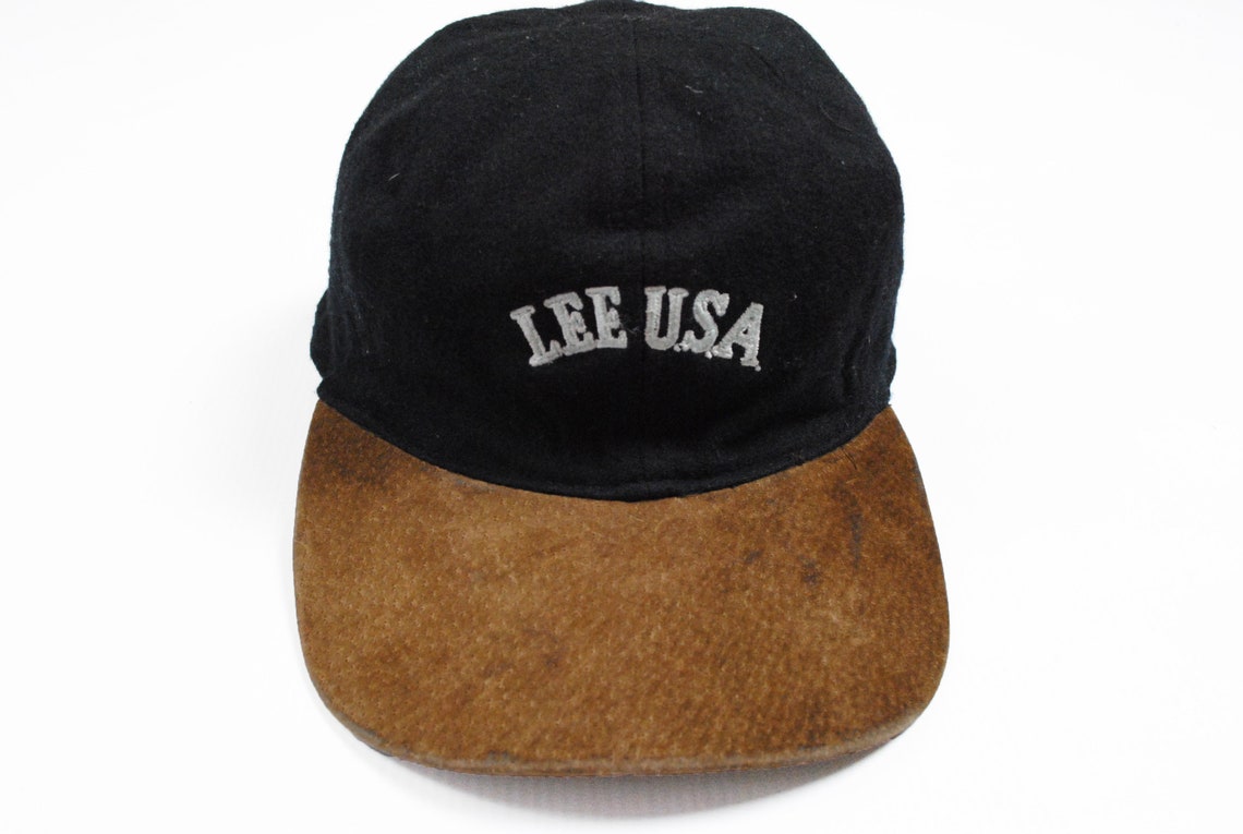 Vintage LEE USA Hat Big Logo Cap Hipster One Size Black Brown - Etsy