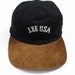 Vintage LEE USA Hat Big Logo Cap Hipster One Size Black Brown Retro ...