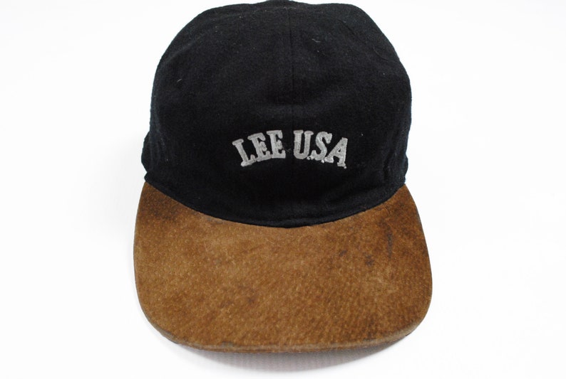 Vintage LEE USA Hat Big Logo Cap Hipster One Size Black Brown - Etsy