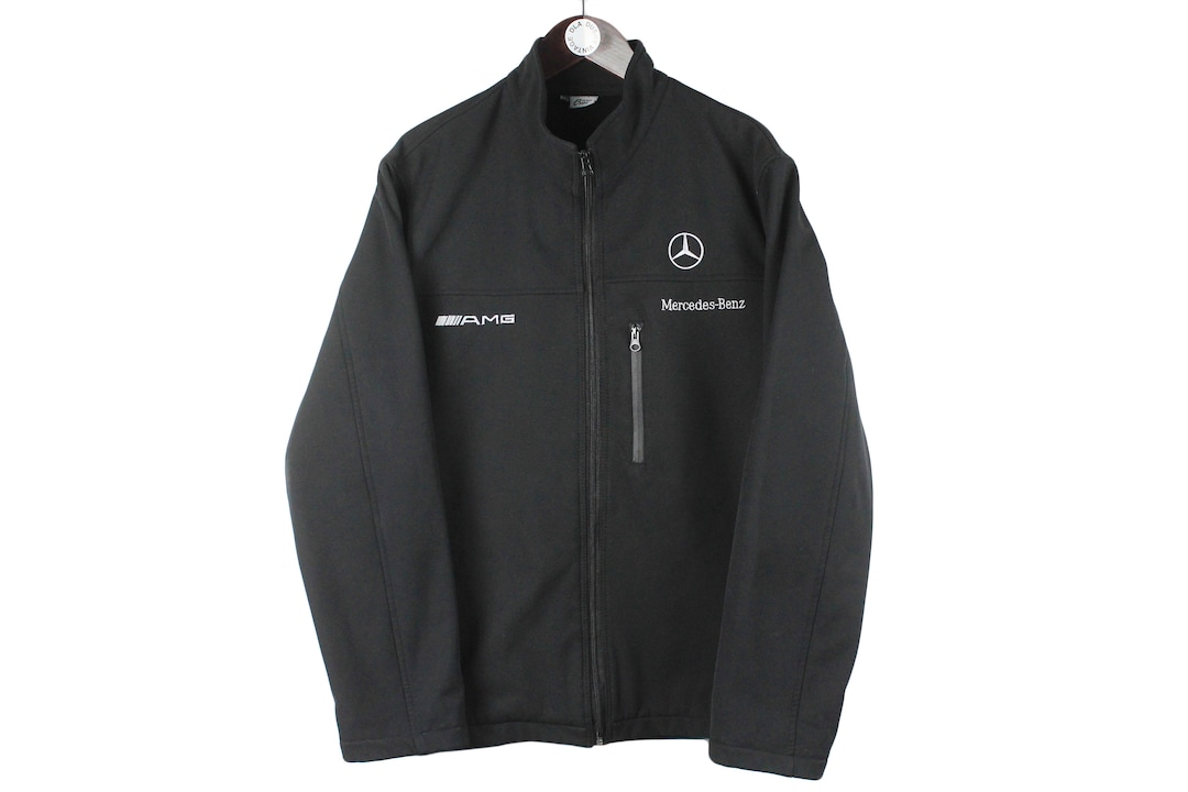 Vintage MERCEDES BENZ AMG Jacket Men's Size L Black Authentic Racing ...