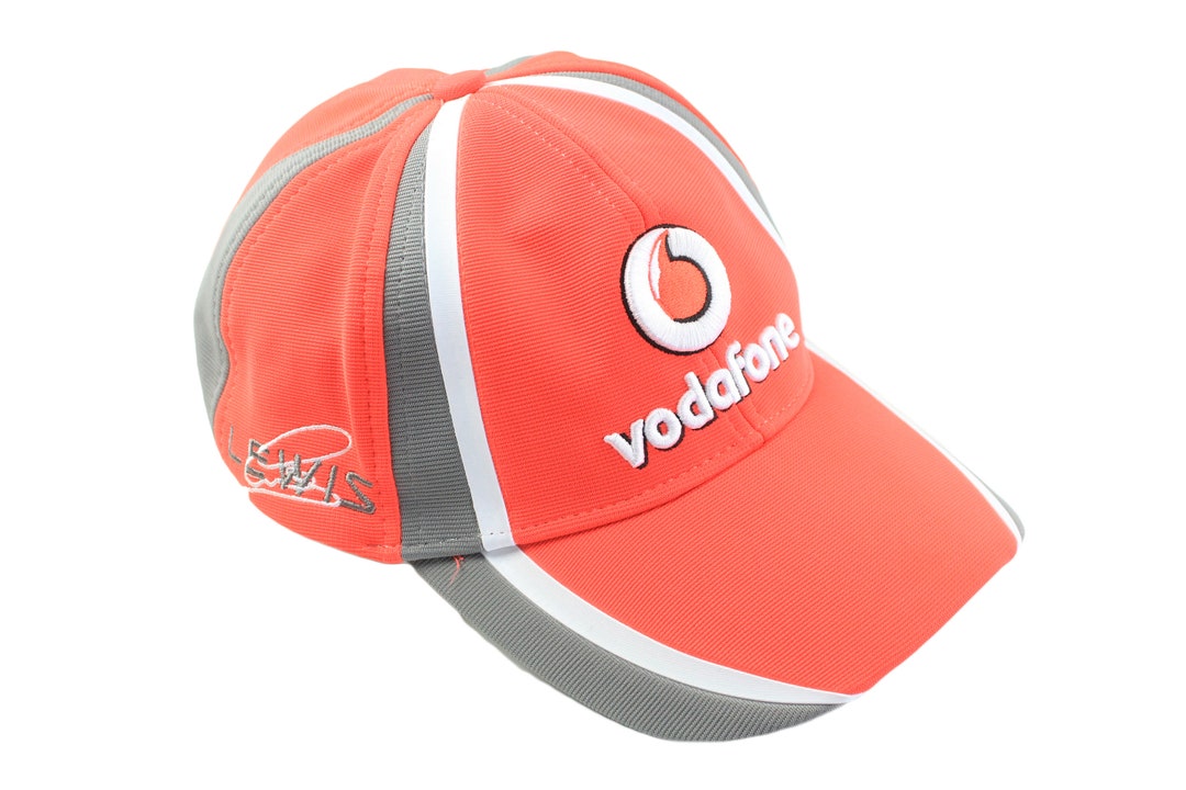 Vintage MERCEDES Mclaren Vodafone Lewis Hamilton Cap Big Logo Hat One ...