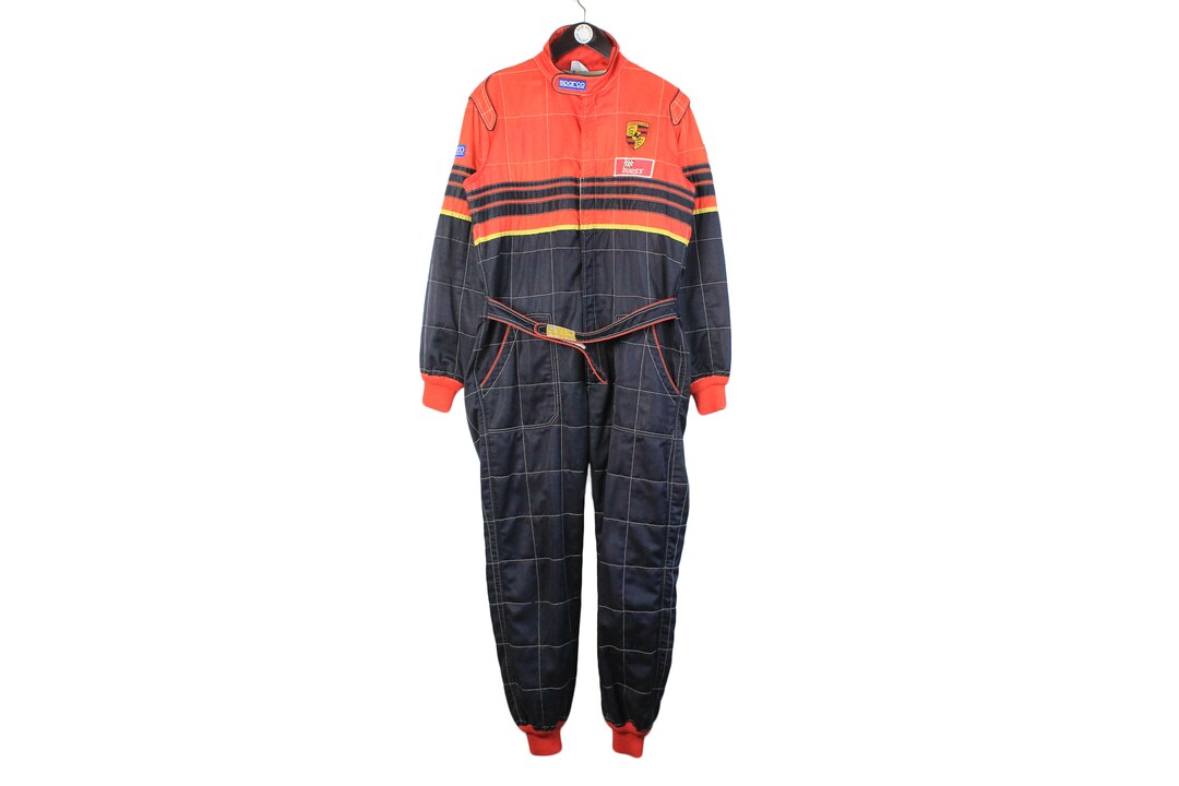 Vintage PORSCHE Sparco Team Racing Motorsport Coveralls Long Sleeve ...