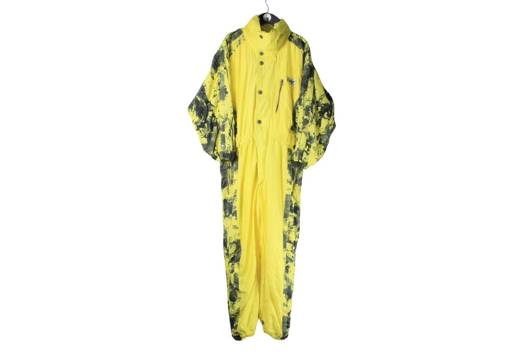 Vintage CREACT Ski Suit Size Women's L Authentic Jumpsuit Yellow ...