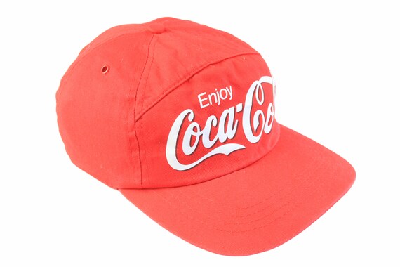 vintage COCA-COLA 5 Panel Cap red Big logo USA Style … - Gem
