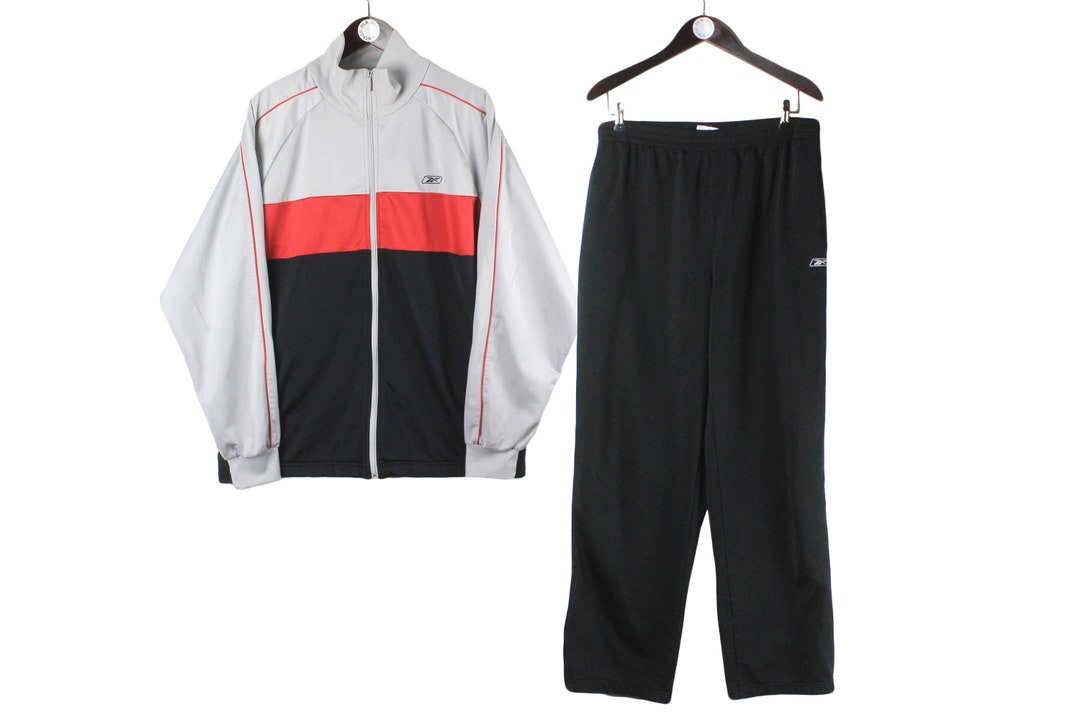 Vintage REEBOK Tracksuit Size L Oversize Retro Sport Gray 90's ...