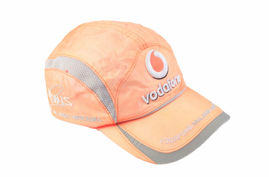 Vintage MERCEDES Mclaren Vodafone Lewis Hamilton Cap Big Logo Hat One ...