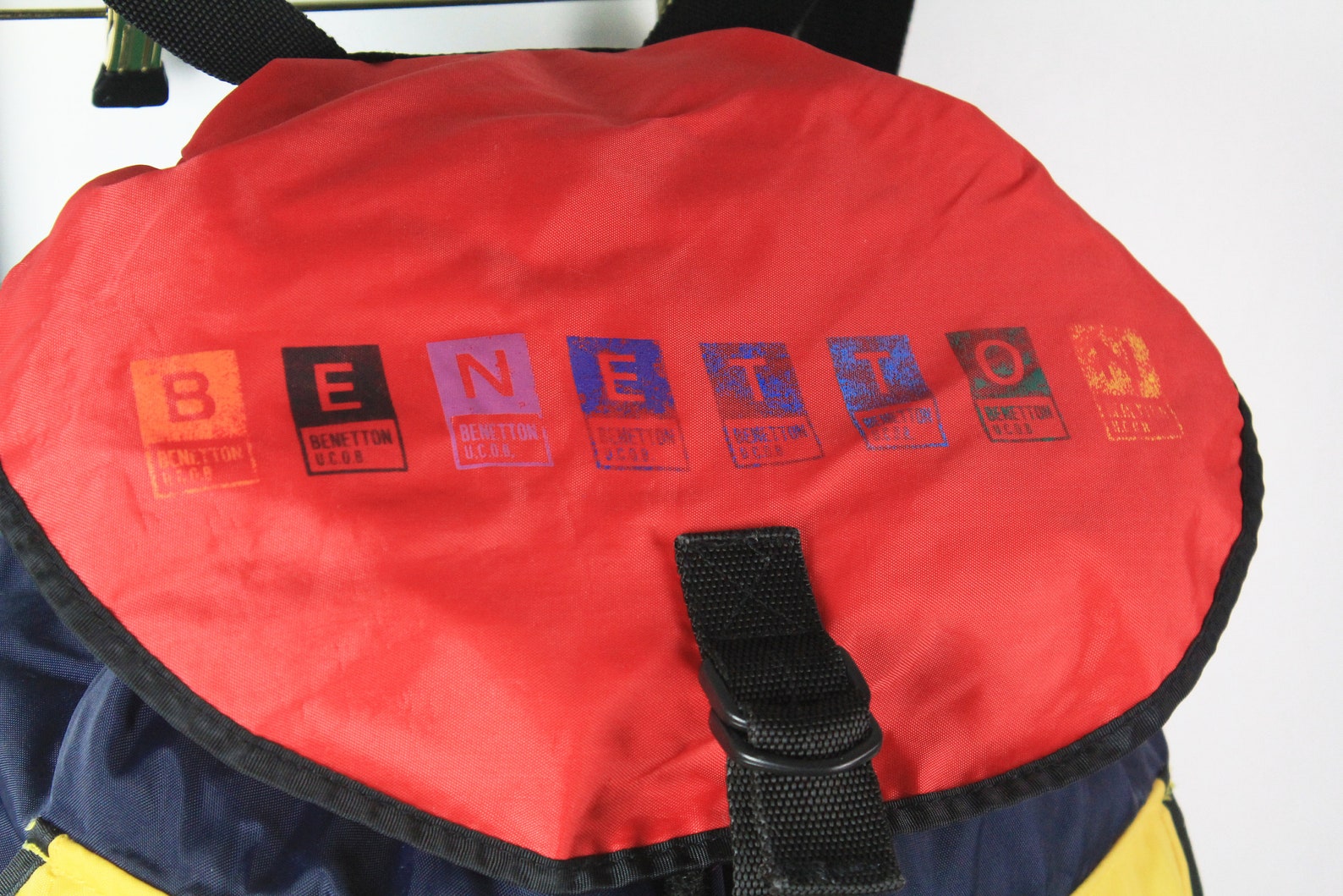 Vintage UNITED COLORS of BENETTON Backpack Multicolor Rare - Etsy