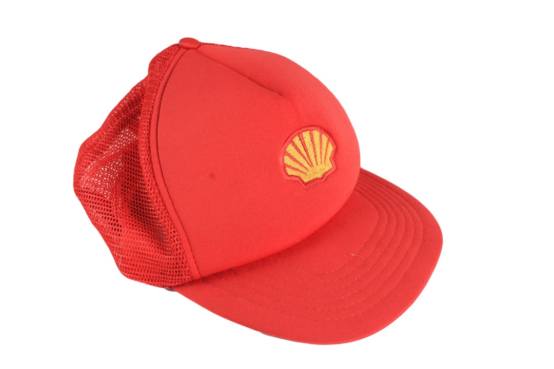 Vintage SHELL Trucker Cap One Size Classic Big Logo Authentic Race Team ...
