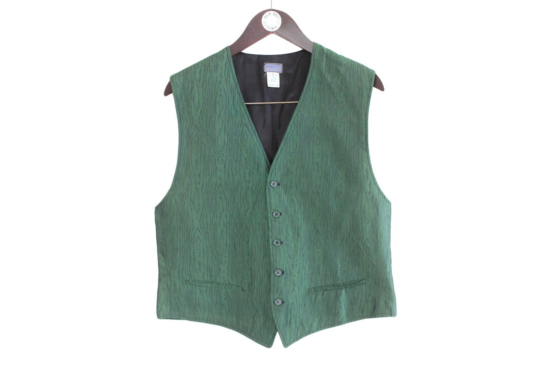 Vintage KENZO Vest Green Retro Silk Made in France 90s Luxury Outfit ...